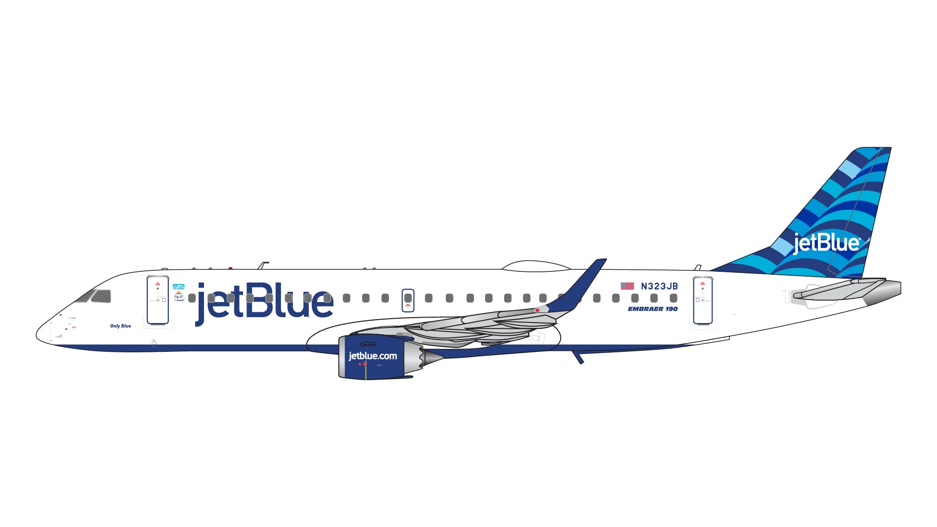 GeminiJets 1:400 JetBlue Airways Embraer E190(AR)-100IGW N323JB GJJBU2 ...