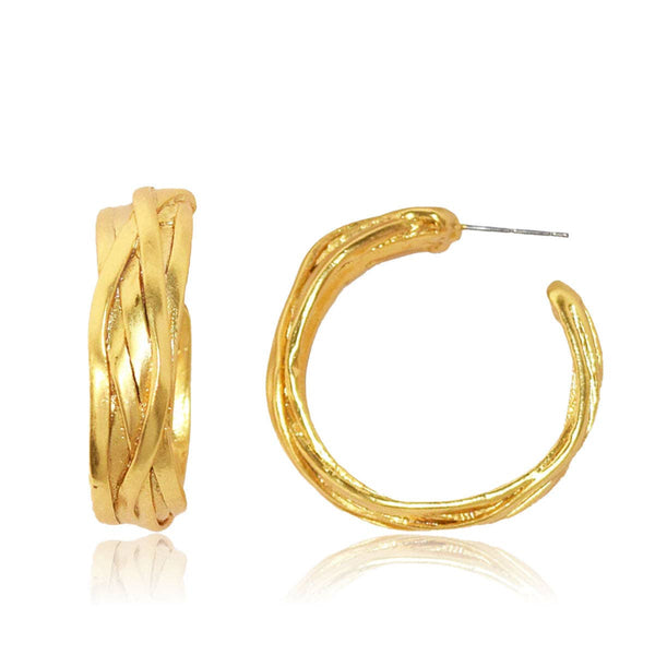 Overlap Ribbon Thick Hoop Earrings - Sale - DGPilot